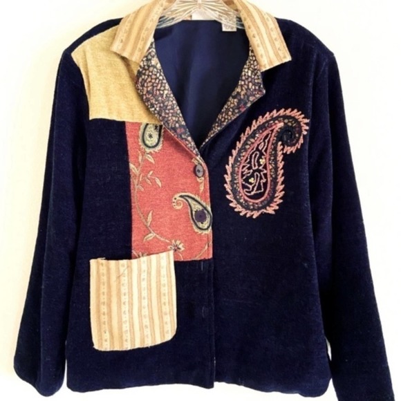 Analogy | Jackets & Coats | Analogy Paisley Jacket Black Gold Red Tan ...